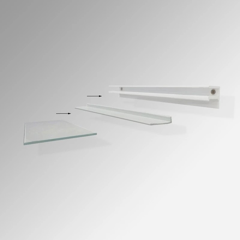 Black Floating Shelf (Glass Shelf) 30-300cm | PHC UK