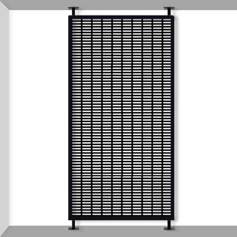 Metal Room Divider - Mesh Screen - Silver| Picture Hanging Company