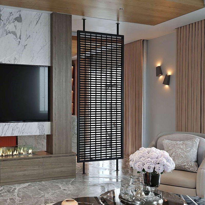 Metal Room Divider - Mesh Screen - White| Picture Hanging Company