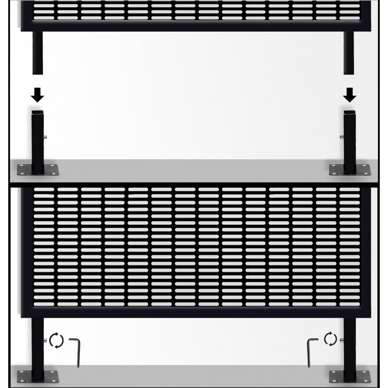 Metal Room Divider - Mesh Screen - White| Picture Hanging Company