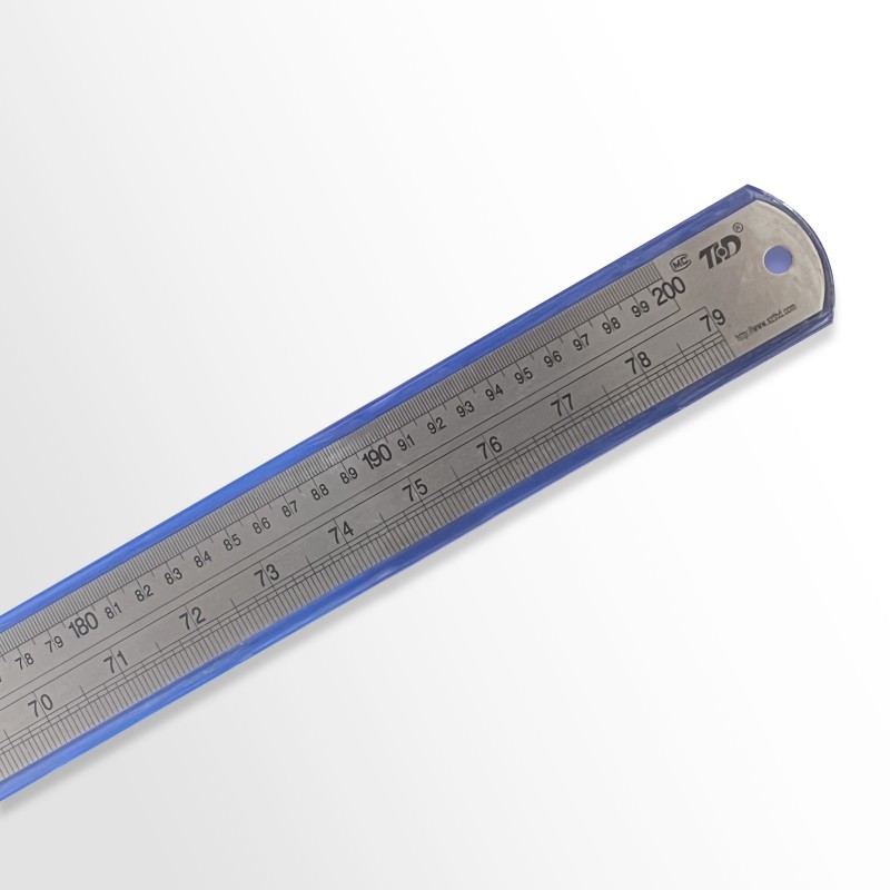 2m Ruler - Metal Steel metric and imperial graduations